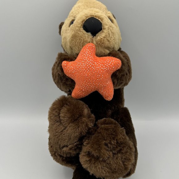 Unipak | Toys | Unipak Sea Otter Holding Starfish Plush Toy Brown ...